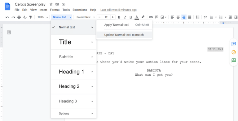 How to Write a Script Using Google Docs (Step-by-Step Guide) - Celtx Blog