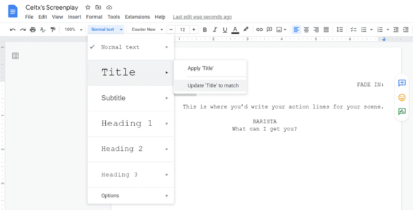 How to Write a Script Using Google Docs (Step-by-Step Guide) - Celtx Blog