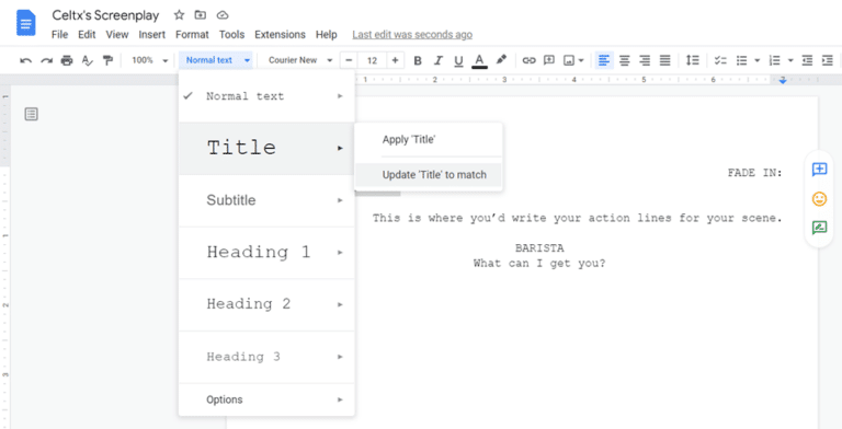 How to Write a Script on Google Docs (Step-by-Step Guide) - Celtx Blog