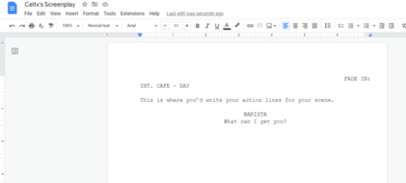 How to Write a Script Using Google Docs (Step-by-Step Guide) - Celtx Blog