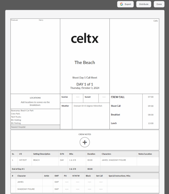 How to Make a Call Sheet: A Step-by-Step Guide - Celtx Blog