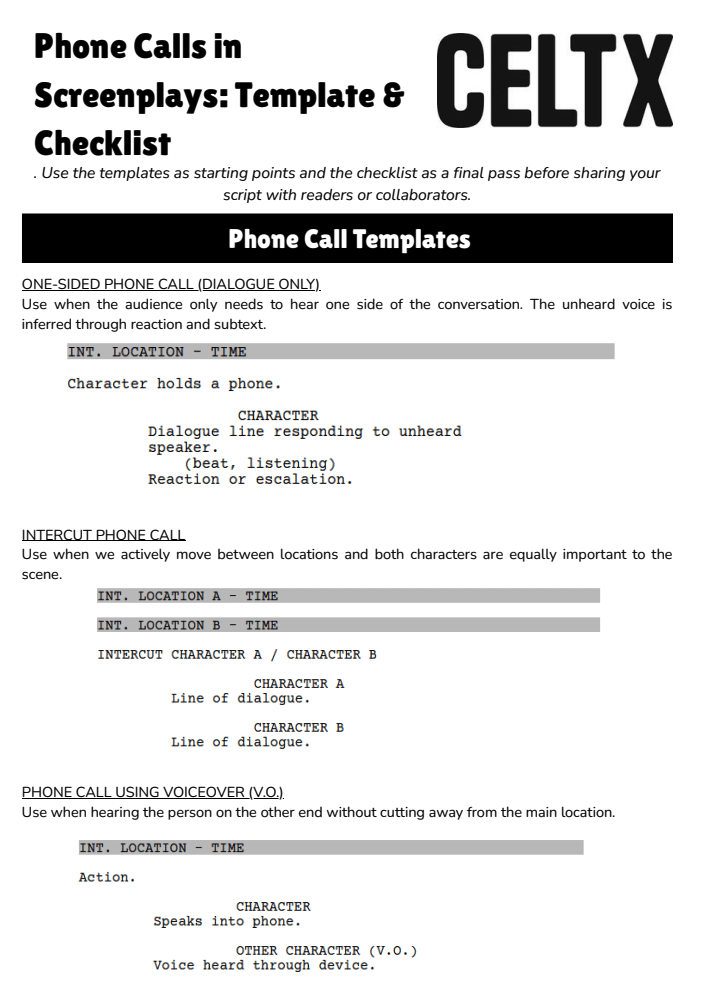 How to Format Phone Calls in a Screenplay: The 2026 Definitive Guide ...
